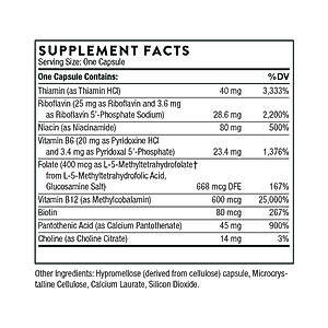 THORNE B-Complex #12 - Vitamin B Complex with Active B12 and Folate - 60 Capsules