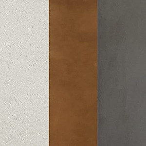 Nathan James Aspen Metal Boucle Fabric Wrapped Headboard, King, White/Gunmetal