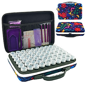 LIRUNQIU Diamond Painting Storage Containers, 60 Slots Diamond Art Accessories and Tools Kits Storage Box(Purple)