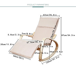 MOOTEK Single Rocker Chair, Adjustable Rocking Chair Lounge Chair, Recliner Chair with Adjustable Footrest, Multifunctional Rocking Chair, for Apartment/Living Room/Bedroom/Balcony/Courtyard