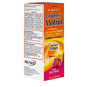 Motrin Children's Oral Suspension, Ibuprofen,Pain Relief, 4 Oz