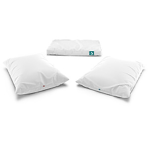 Sleepgram Bed Support Adjustable Hypoallergenic Cool Sleeping Loft Soft Pillow with Removeable Microfiber Cover, Queen Size, White