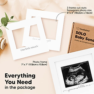Baby Sonogram Picture Frame - Modern Ultrasound Frame for Mom to Be - Pregnancy Announcement Sonogram Photo Frames - Gender Reveal for Expecting Parents - First Time Dad Gifts (Alpine White)