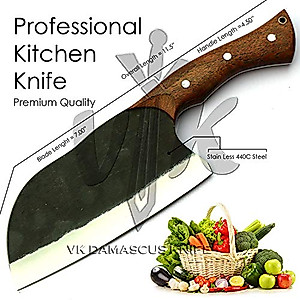 Custom Handmade Cleaver Chopper chef knife kitchen knife Serbian Home fixed blade Knife with sheath VK5511