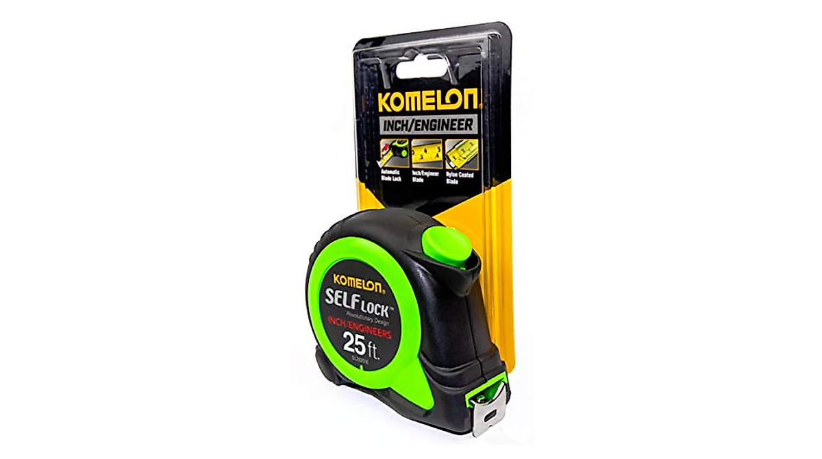 Komelon Self Lock Tape Measure 25ft Durable & Easy to Use