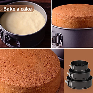 Springform Cake Pan Set，Nonstick Leakproof 3 pcs Cake Pan Bakeware For Cheesecake, Tier Wedding Cakes, And More - Removable Bottom, Leakproof Bakeware Sets(4"/7"/9")