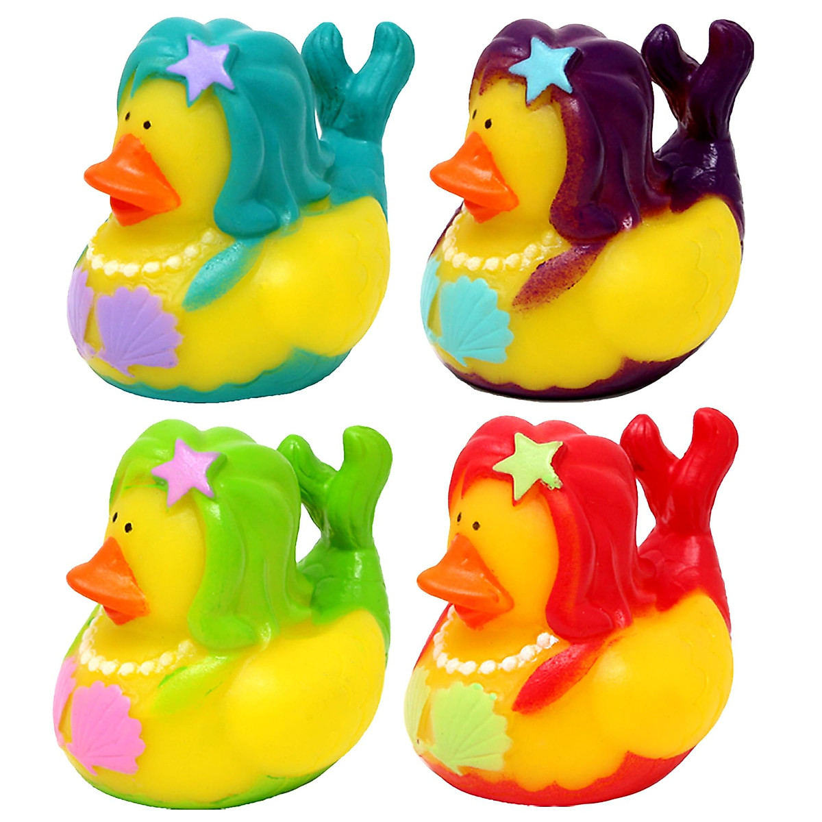 Mermaid Rubber Ducks 12 Mermaid Novelty Rubber Duckies for Mermaid Party Favors Mermaid Birthday Party Supplies Mermaid Baby Shower, Bath toys, Mermaid Goodie Bag Pinata Filler, Character Rubber Ducks
