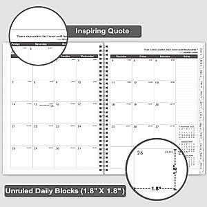 2024-2028 Monthly Planner/Calendar - Jan 2024 - Dec 2028, 5 Year Monthly Planner with Tabs & Celebrity Quotes, 9" x 11", Famous Quotes, Two-Side Pocket, Suitable for Long-Term Planning, Grey