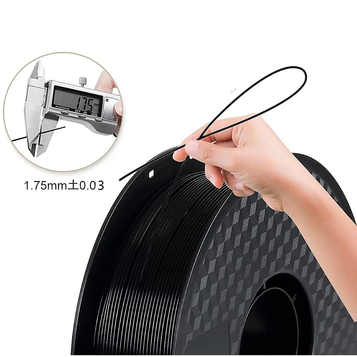 Prinko PP 1.75mm White 3D Printer Filament, 1Kg / 2.2lb, Dimensional Accuracy < +/- 0.05mm