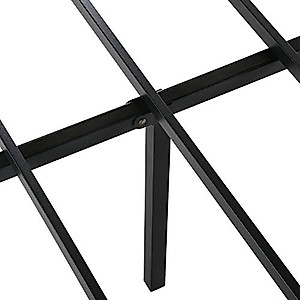 PrimaSleep 18 Inch Tall Metal Bed Frame/Dura Steel Slat/Anti-Slip Support/No Box Spring Needed, Queen, Black