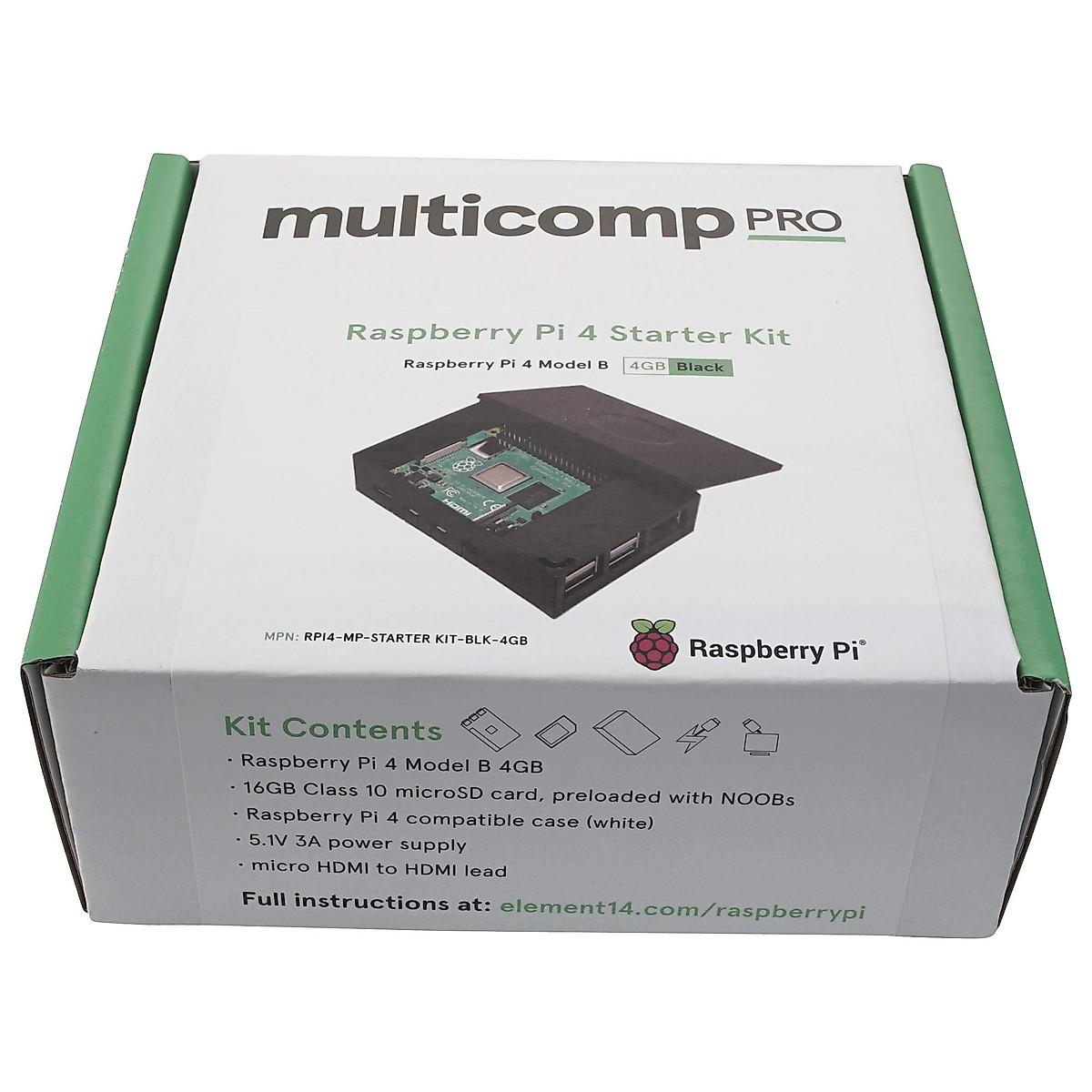 Raspberry Pi 4B Starter KIT, 4GB, BLK