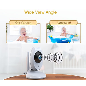 Topiacam Baby Monitor with Camera and Audio, Video Baby Monitor 4.3 inch LCD Split Screen, Two-Way Talk, Night Vision, 8 Lullabies, Temperature Monitor and Long Last Battery, White (BM40)