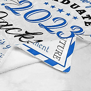 InterestPrint Custom Graduation Blanket Personalized Class of 2023 Blanket Graduation Party Supplies for Him Her Senior Graduation Gift Class of 2023 Gifts