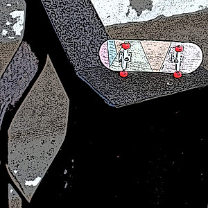 Noahwood Wooden Fingerboard Complete ((Noah Team 5-Layer Maple handmade Deck 33mmx98mm, NW King WhiteTrucks 33mm, NW II Red Wheels) (Born for PRO)