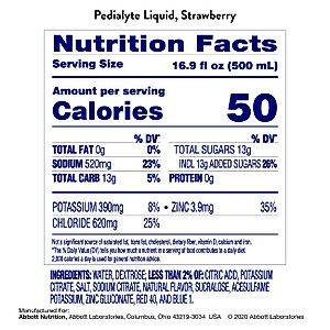 Pedialyte Electrolyte Solution Strawberry 16.9 fl oz, 12 Count