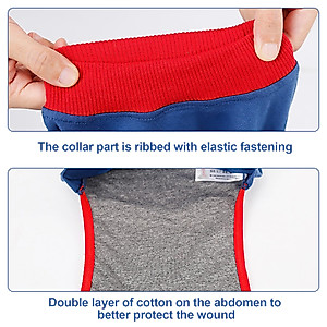 DOGLEMI Recovery Suit for Dogs Soft Breathable Dog Surgery Suit Elastic Cuffs Collar Cotton Lining for Belly Protection - Ideal for Spay Neuter Surgery Recovery Anti-Licking Wound, for Female Male Dog