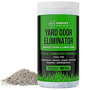 "Nature's Pure Edge,Yard Odor Eliminator. Perfect For Artificial Grass, Patio, Kennel, and Lawn. Instantly Removes Stool and Urine Odor. Long Lasting. Kid and Pet Safe.