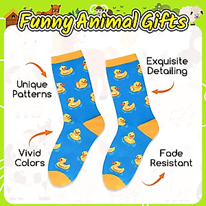 HAPPYPOP Fun Socks Rubber Duck Socks for Women Cute Duck Socks, Funny Rubber Duck Gifts Duck Lovers Gifts for Her