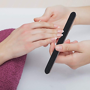 Nail File and Buffer, Professional Manicure Tools Kit 6pcs Rectangular Art Care Buffer Block 6pcs 100/180 Grit Double-sided Nail Files 6 pcs Purple 180/240 Emery Board & Buffers Brushes, 14Pcs/Pack