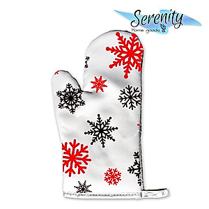 Christmas Home Decoration | Kitchen Decor | Snowflakes | Oven Mitt Pot Holder | Old Fashion XMAS | Rustic Holiday Accents | Christma Gift 2021 Santa Grandma Clause (Most Wonderful Time Of The Year)