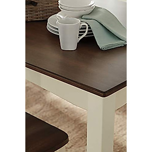 Signature Design by Ashley Woodanville 7 Piece Dining Room Set, Includes Table & 6 Chairs, Cream & Brown