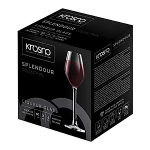Krosno Liquor Glasses | Set of 6 | 2.03 oz | Splendour Collection | Ideal for Home, Restaurant, Events & Parties | Dishwasher Safe | Gift Idea | Made in Europe