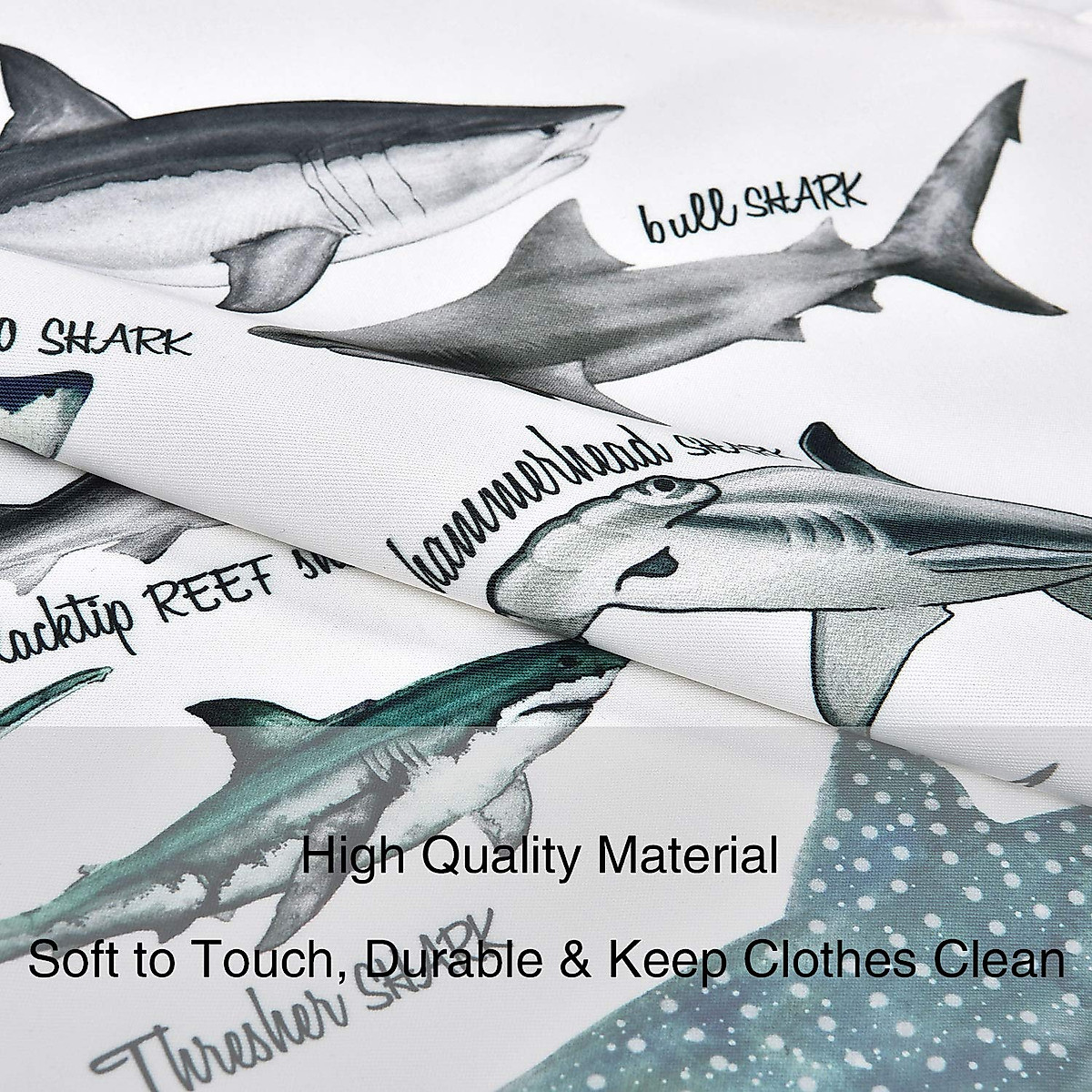 Claswcalor Sharks Apron- Kids Baking Apron-Waterproof Child Apron with Adjustable Neck for Party Cooking Gardening Painting Craft