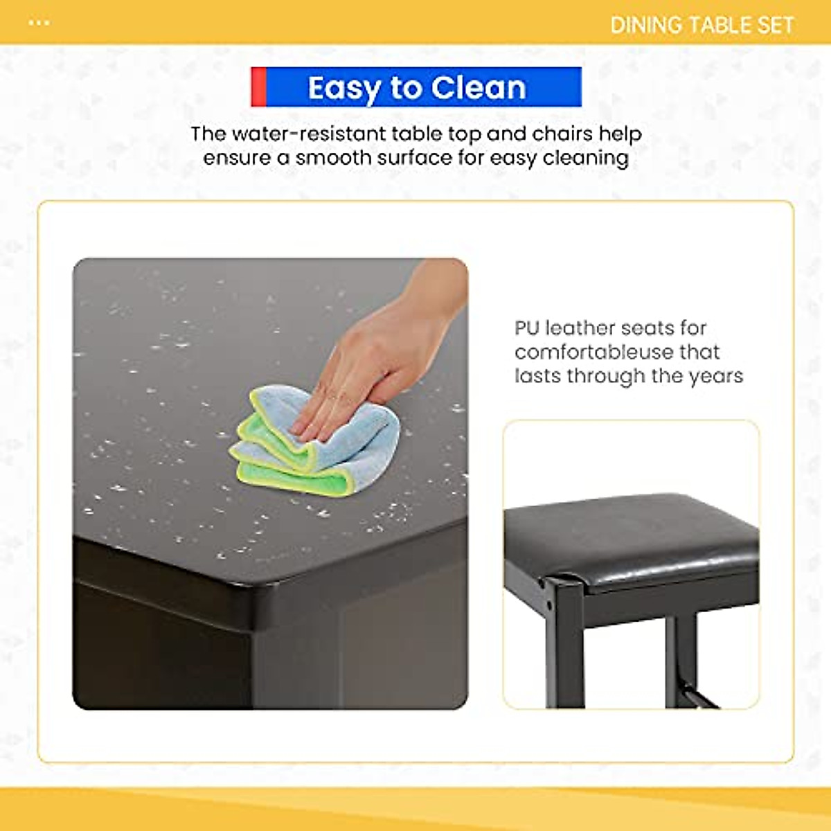 Dining Room Table Set for Small Spaces Furniture Set for Kitchen, Bar,Solid Wood Counter-Height Set Include 2 stools Kitchen Table Dining Table Set Bistro Table Set bar Table and Chairs Set