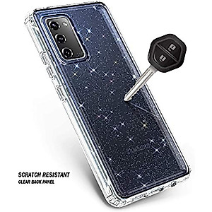 NZND Case for Samsung Galaxy S20 FE 5G with [Built-in Screen Protector], Full-Body Protective Shockproof Rugged Bumper Cover, Impact Resist Durable Phone Case (Crystal Glitter Clear)
