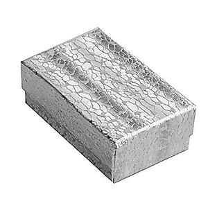 100 pcs Silver Cotton Filled Jewelry Display Gift Boxes( 2" Length x 1 1/2" Width x 1/2" Height )