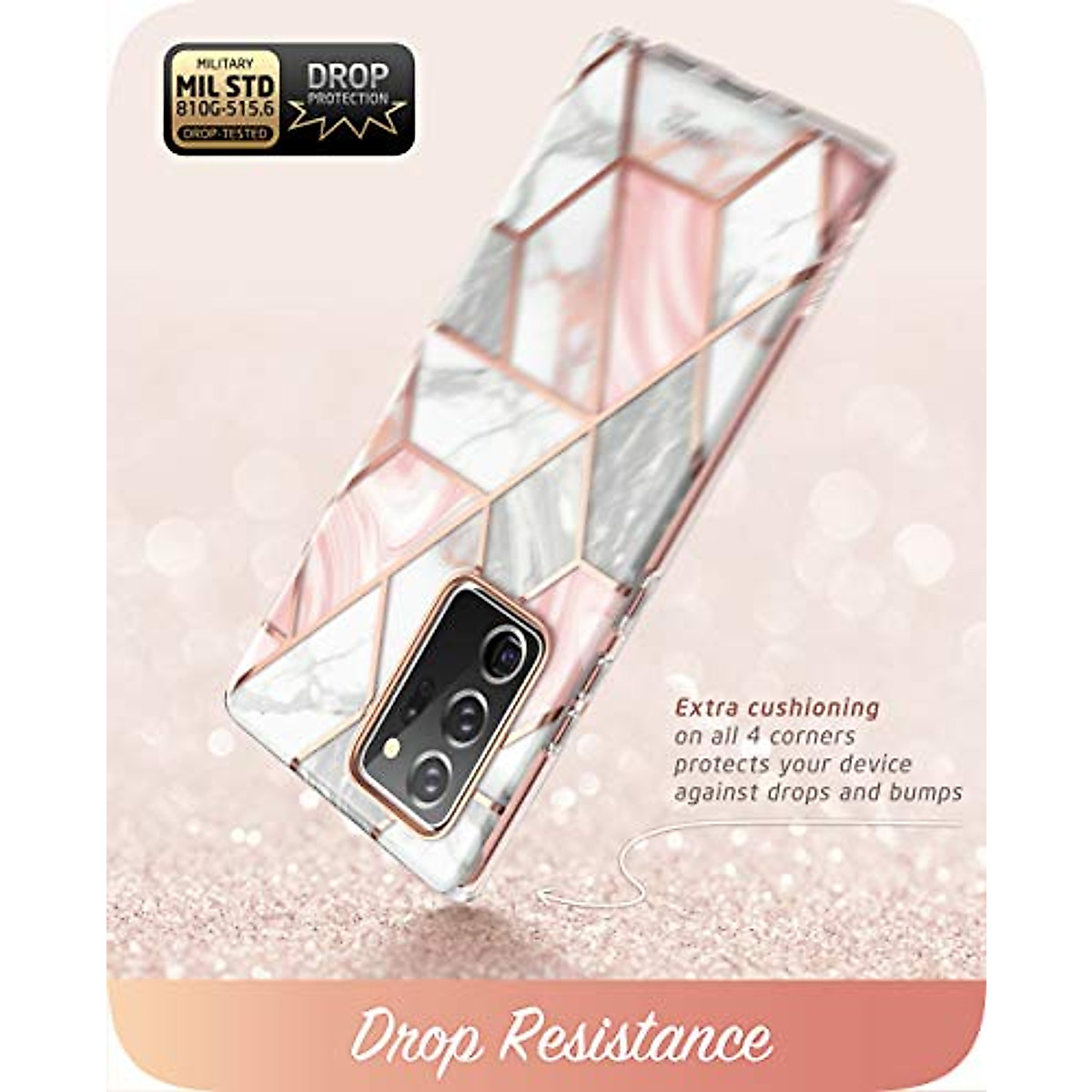 i-Blason Cosmo Series Case Designed for Galaxy Note 20 Ultra 5G (2020 Release), Protective Bumper Marble Design Without Built-in Screen Protector (Marble)