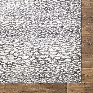 Abani Area Rug - 5x8 - Antelope Collection - Indoor Use - Grey & Cream Animal Print - Medium Pile-Turkish Made-Stain & Shed Resistant Livingroom Bedroom Kitchen Office-Safe for Kids & Pets-Soft Feel