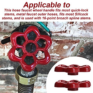 VIDABTE Metal Outside Faucet Hose Bibb Round Wheel Handle, Outdoor Faucet Handles Compatible with LASCO 01-5105, water spigot handle Fits Most 3/8 Shaft Sillcock Valve Stems (16 Point Broach )