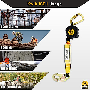 KwikSafety - Charlotte, NC - COBRA WEB 10' Self Retracting Lifeline [NO TANGLE + EXTERNAL SHOCK ABSORBER] Class A SRL ANSI OSHA Retractable Fall Arrest Construction Roofing PPE Gear