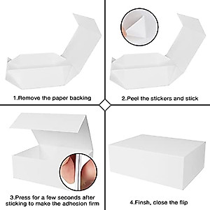 Aimyoo White Collapsible Gift Box with Magnetic Closure Lids 13.8x9x4.3 in, Large Bridesmaid Groomsman Proposal Boxes, Rectangle Present Box for Graduation Birthday Storage 1 Pack
