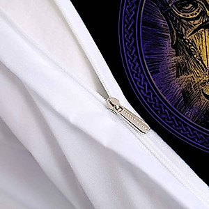 Quilt Cover Twin Size Viking Ship 3D Bedding Sets Sea of Storms and Draka Duvet Cover Breathable Hypoallergenic Stain Wrinkle Resistant Microfiber with Zipper Closure,beding Set with 2 Pillowcase