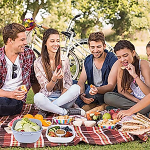 Upgraded Salad Bowl with Lid Leak-proof 57.5oz Stackable Salad Lunch Box with Larger Capacity Salad Mixing Bowl and 3-Compartment Bento-Style Topping Tray, Sauce Box,Cutlery, BPA FREE(powder blue)