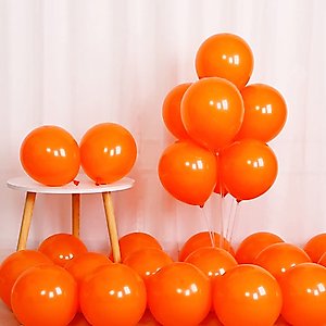 GBSAWER Orange Balloons 100 Pack 12 Inch Orange Latex Party Balloons for Birthday Kid 's Baby Shower Wedding Anniversary Bachelorette Halloween Graduation Decoration