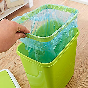 Trash Can Bathroom with Press Lid Creative Kitchen Rectangle Sitting Room Trash Bins Bedroom Waste Container (Orange)