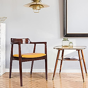 LUCKYERMORE Mid Century Dining Chair, Premium Solid Wood Accent Chair for Living Room Bedroom, Fire Retardant & Water Repellent Armchair, Come Assembled