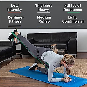 THERABAND Professional Latex Resistance Bands, Individual 6 Ft Elastic Band for Upper & Lower Body Exercise, Physical Therapy, Pilates, At-Home Workouts, 6 Foot, Green, Heavy, Intermediate Level 1