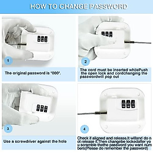 Refrigerator Lock Combination 4 Pack Fridge Locks for Adults Mini Fridge Locks for Kids Refrigerator Adhesive Lock Freezer Door Lock Child Safe Keyless Digital Refrigerator Lock Childproof White