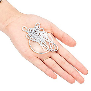 4 Pieces 5.5X Magnifying Glass Necklace Magnifier Necklace Pendant Optical Magnifier with Chain Necklace for Library, Reading, Zooming and Jewelry (Silver)