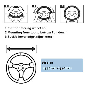 Silicone Steering Wheel Cover丨Non-Slip Elastic Wheel Cover for Car with Tire Texture Ensuring Safe Driving丨Cool Car Accessories Fits Car Truck SUV (Black)