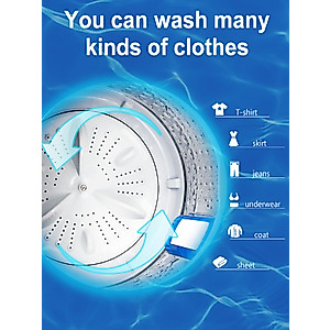 KRIB BLING Full-Automatic Washing Machine with LED Display 25 lbs Portable Washer 10 Wash Program & 8 Water Level Drain Pump Ideal for Camping, Apartment, Dorm Grey