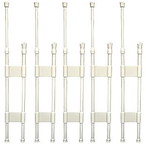 5 Pieces RV Refrigerator Bar Adjustable Fridge Bars for Holding Food Drinks White Spring Tension Fridge Rod Accessories,15.8-27.6 Inch