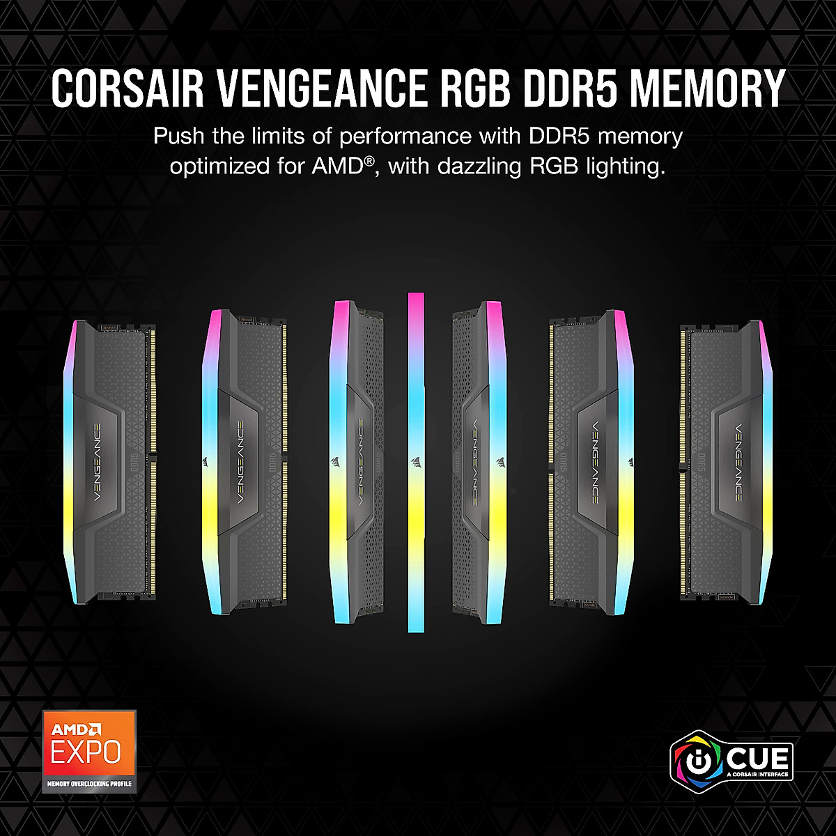 CORSAIR VENGEANCE RGB DDR5 64GB (2x32GB) DDR5 5200MHz CL40 AMD EXPO Intel XMP iCUE Compatible Computer Memory – Gray (CMH64GX5M2B5200Z40K)