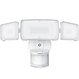 LEPOWER LED Security Lights Motion Sensor Light Outdoor, 38W 4200LM Light, 5500K, IP65 Waterproof, 3 Head Detected Flood for Garage, Yard, Porch (White)