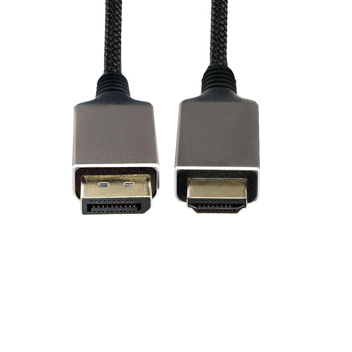 XOUPFORE DisplayPort to HDMI Cable, Nylon Braided Uni-Directional 4K UHD HD High-Speed DP to HDMI Cable, Compatible with DisplayPort Computer Laptop, 6.6 ft, Dark Grey