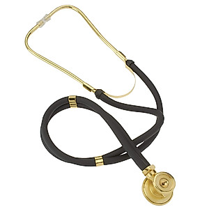 ASA TECHMED Gold & Black Premium Sprague Rappaport Lightweight Dual Head Stethoscope | Adult, Pediatric, Infant Chestpiece + Accessory Pouch for Clincial, Doctor, Nurse